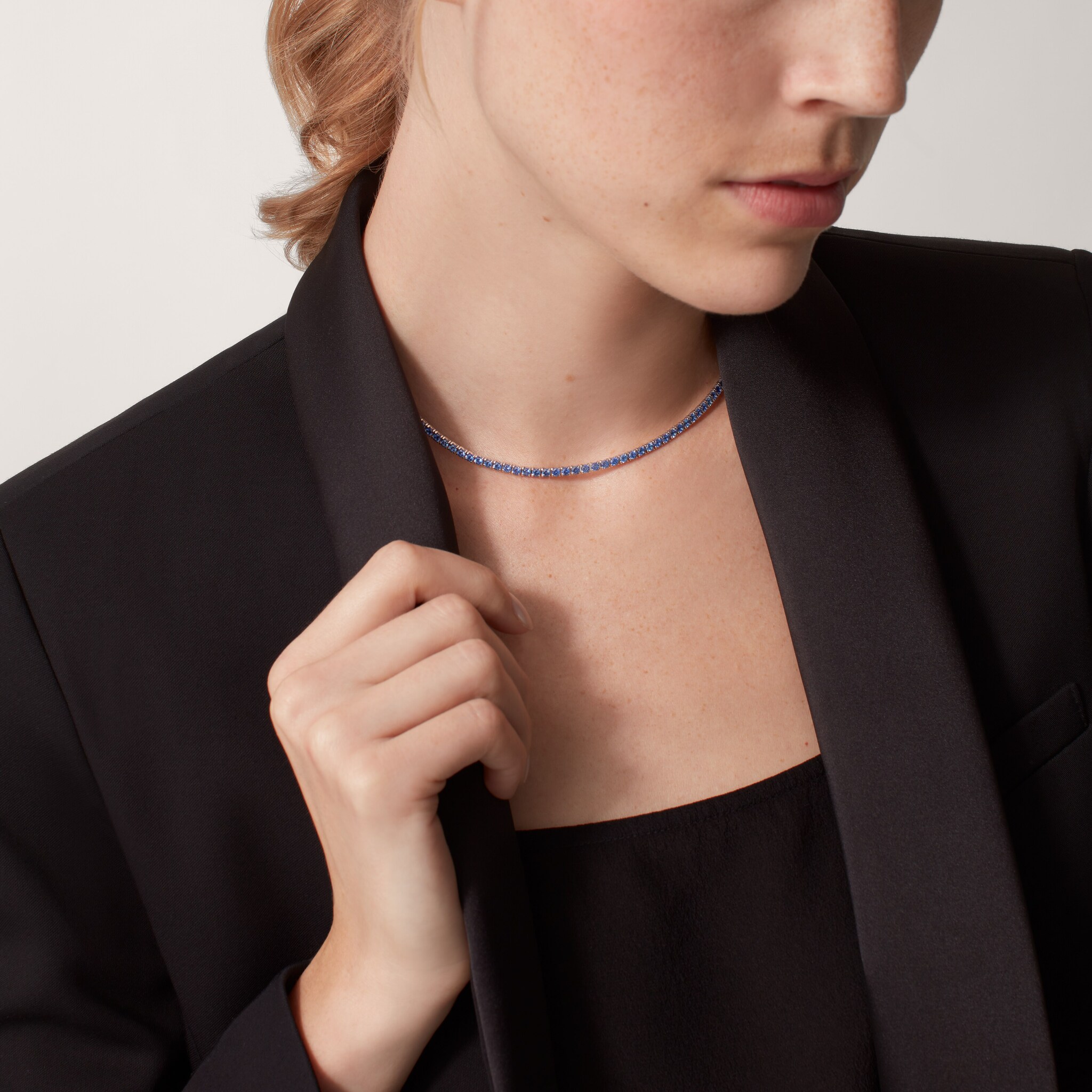 Essential Lines necklace, brilliant-cut sapphires - Necklaces | Cartier QAT