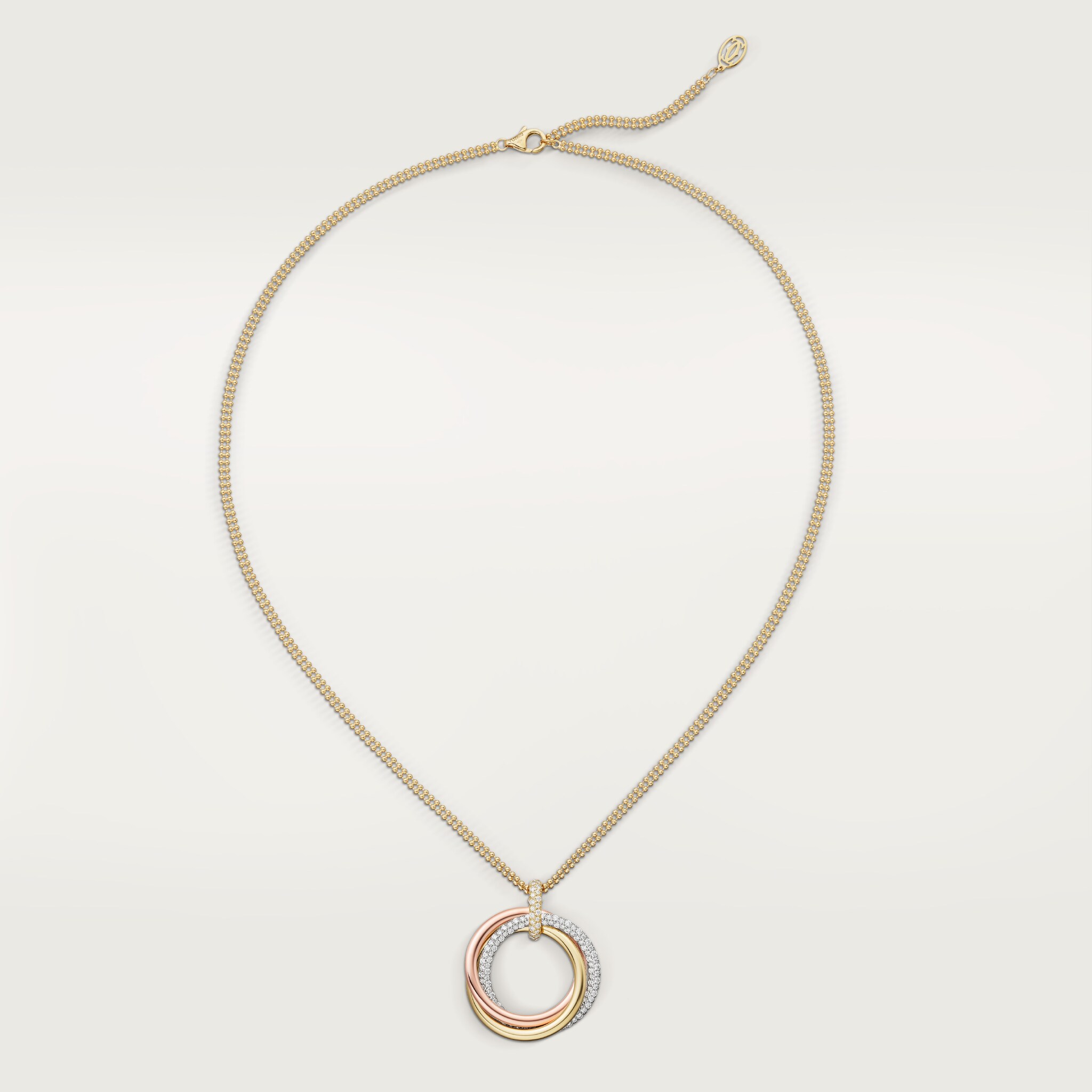 Trinity pendant, large model, semi-paved - Necklaces | Cartier QAT