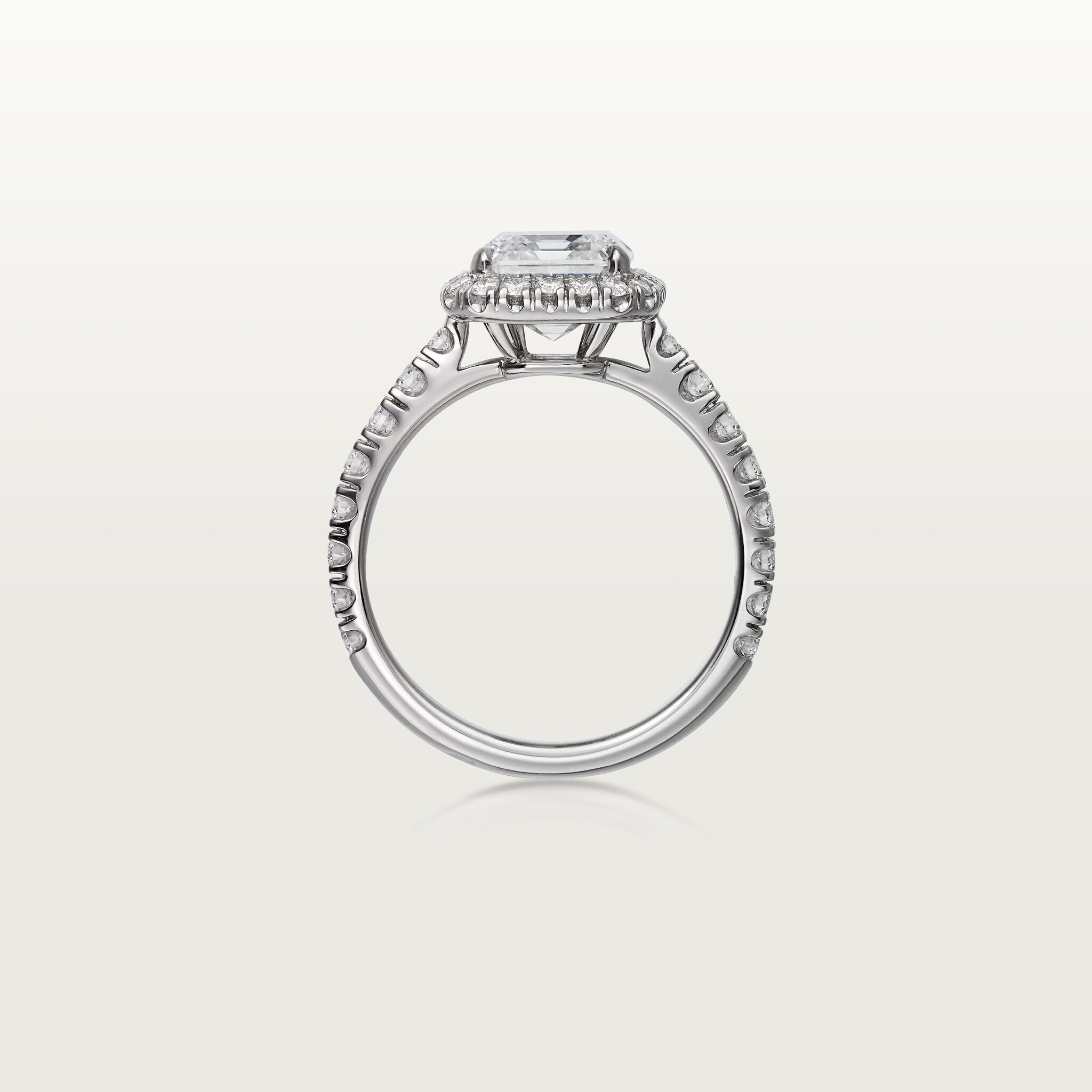 Cartier Destinée solitaire, emerald-cut diamond, paved