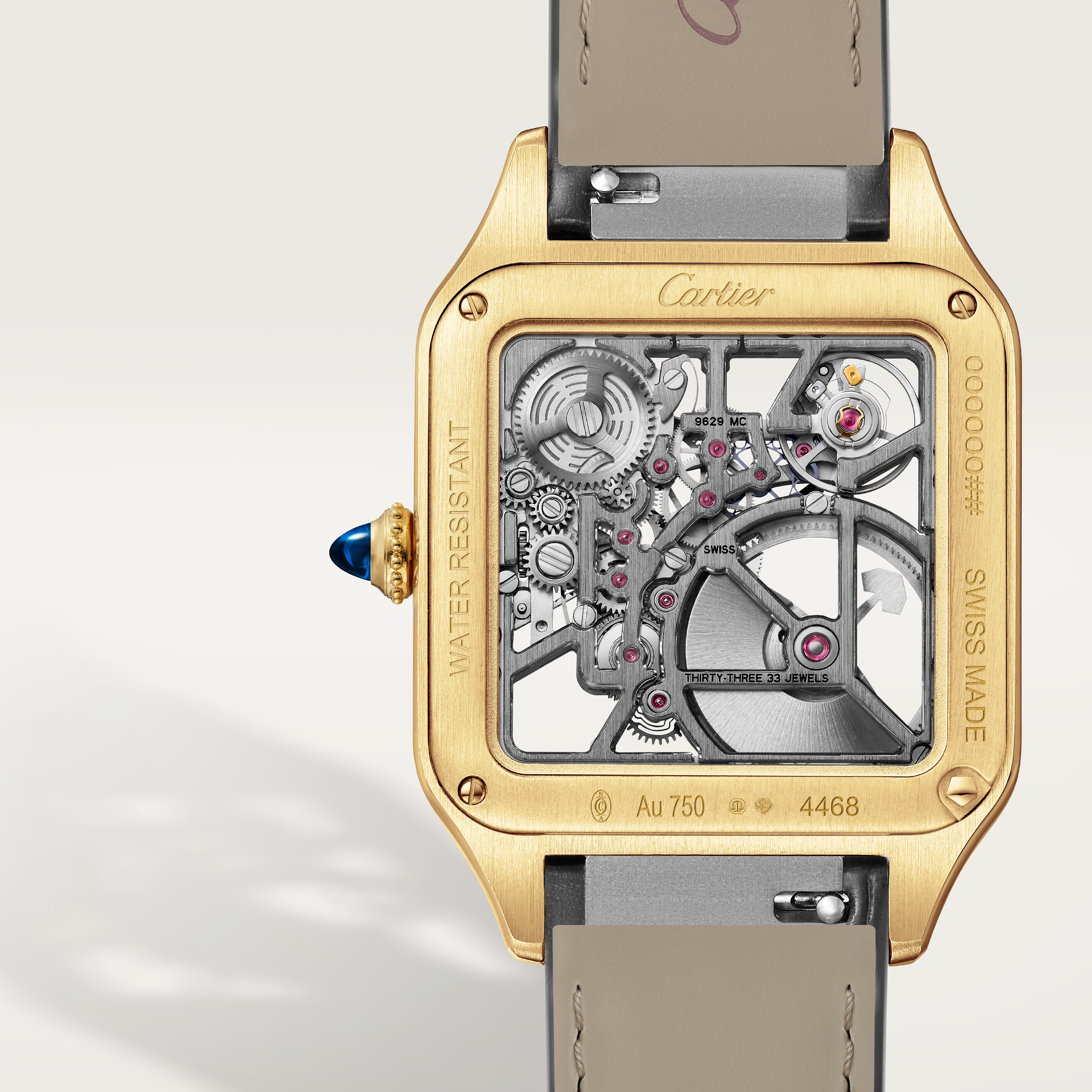 Santos-Dumont skeleton watch equipped with a micro-rotor