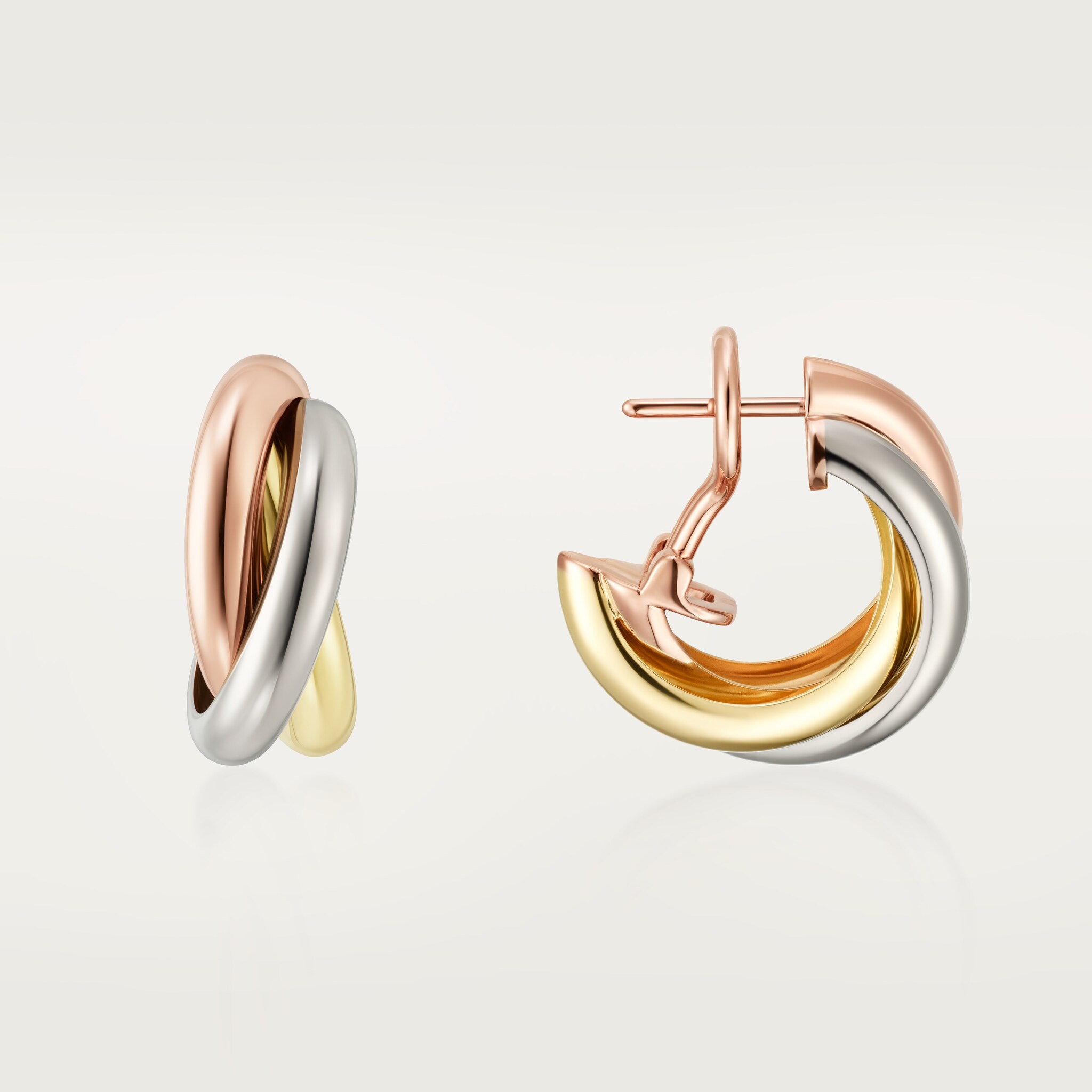 Trinity | Tri-Color Gold Earrings | Cartier®