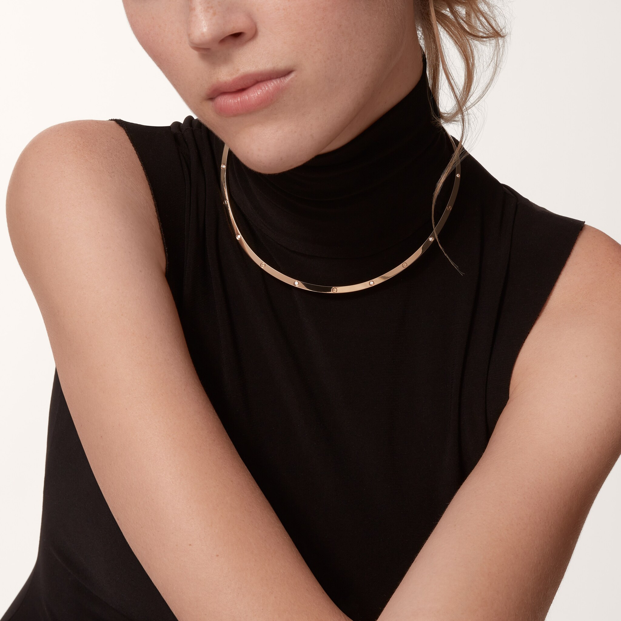 #LOVE# torque necklace, 10 diamonds