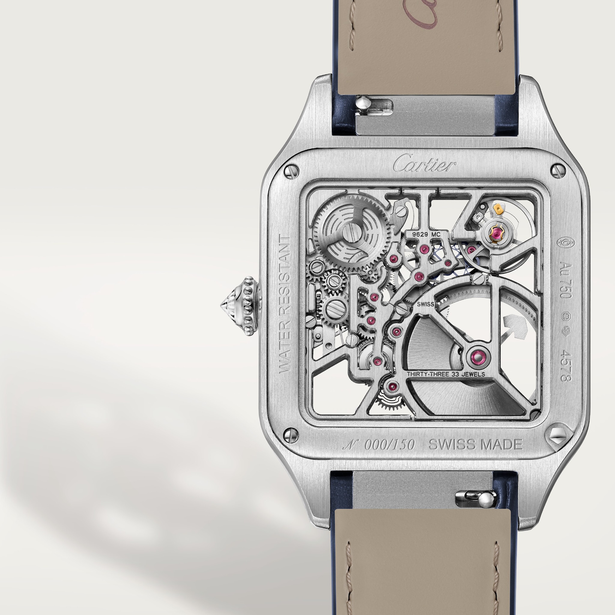 Santos-Dumont skeleton watch equipped with a micro-rotor