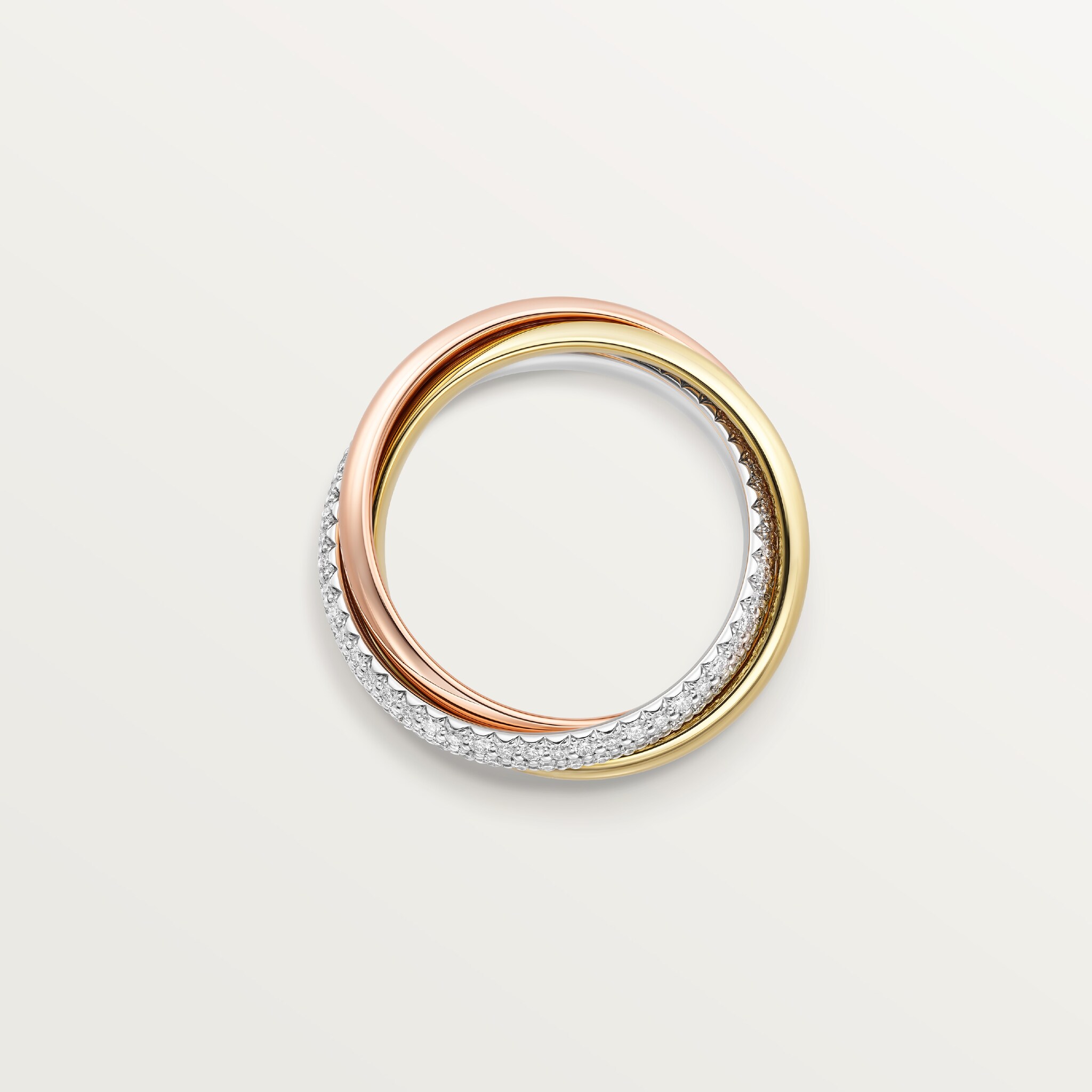 Trinity ring, classic model, half-paved