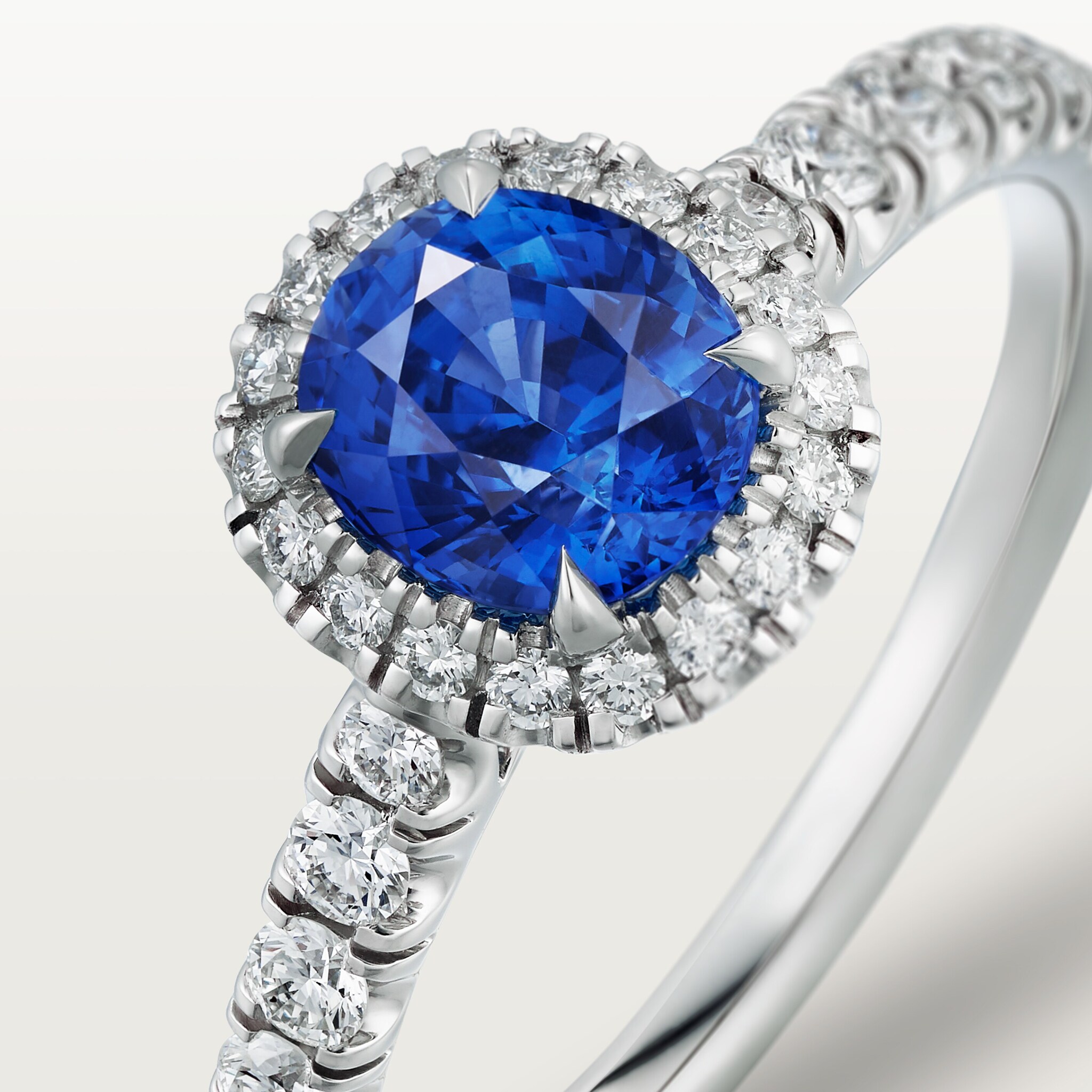 Cartier Destinée solitaire, oval-cut sapphire, paved