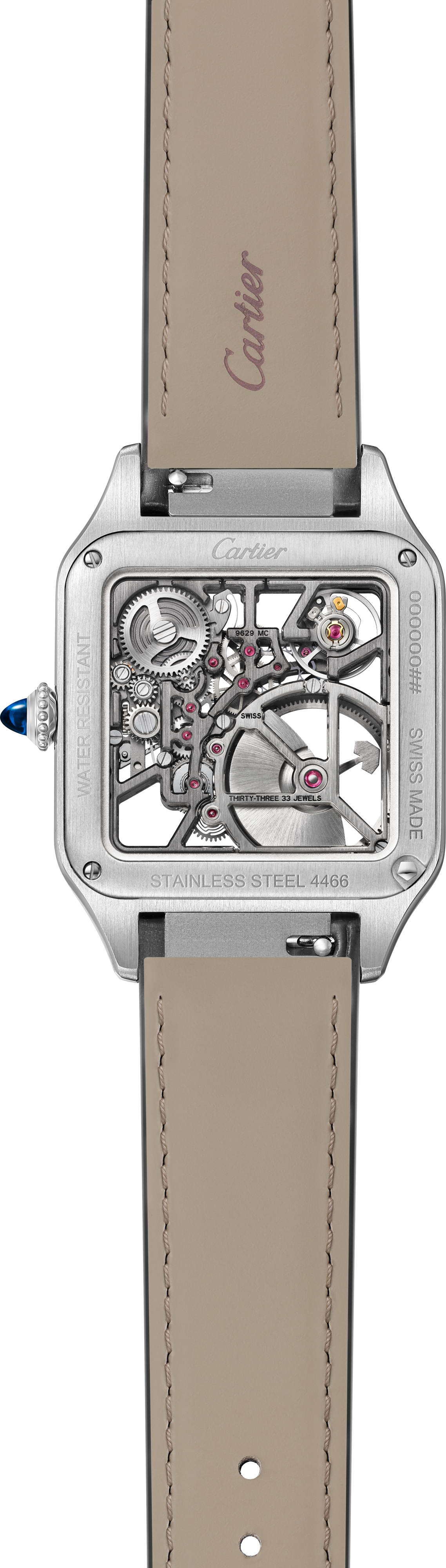 Santos-Dumont skeleton watch equipped with a micro-rotor