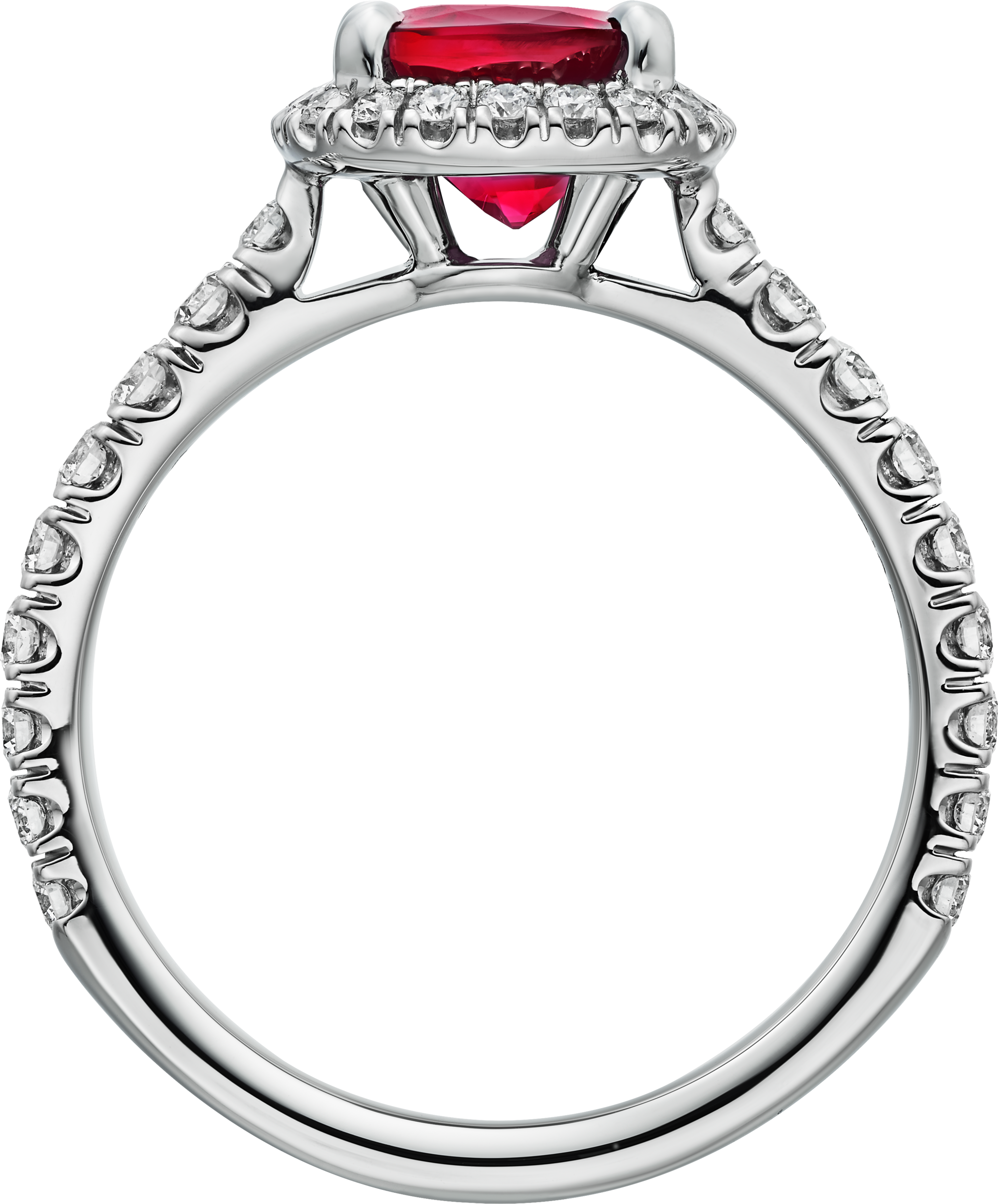 Cartier Destinée solitaire, cushion-cut ruby, paved - Diamond ...