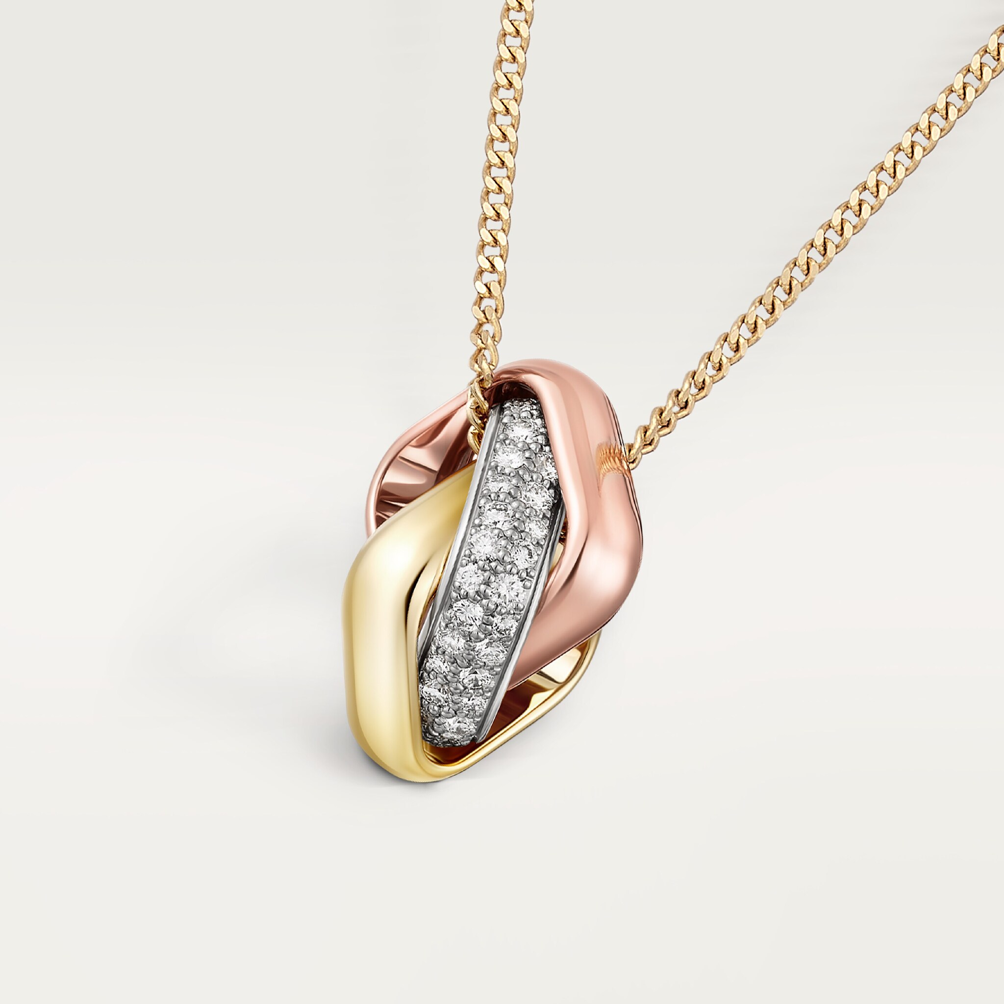 Trinity pendant, cushion-shaped, half-paved - Necklaces | Cartier Thailand