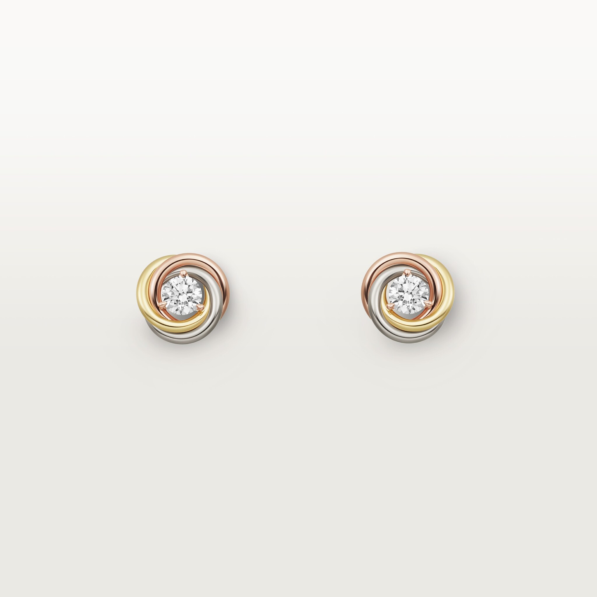 Trinity stud earrings, 2 diamonds