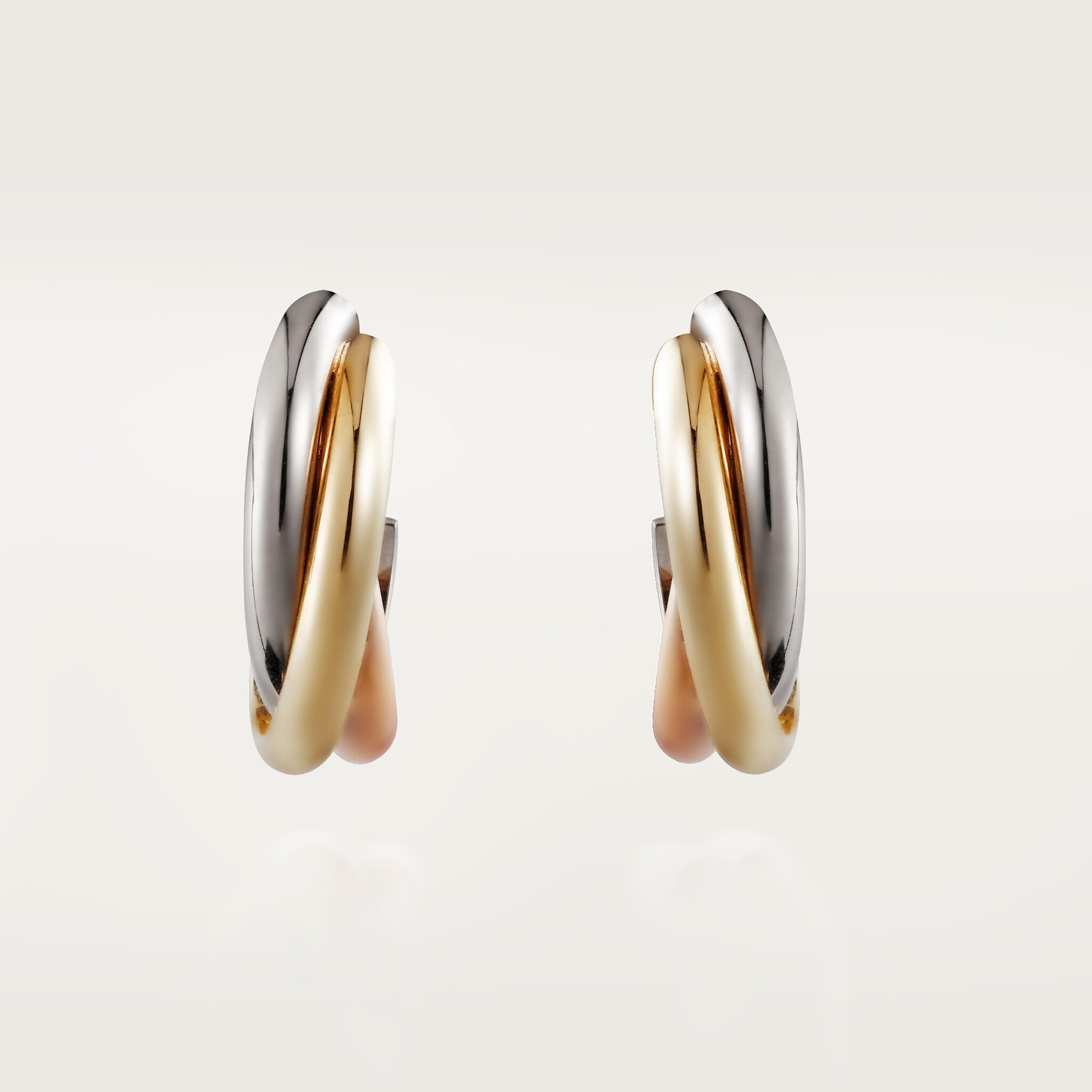 Trinity | Tri-Color Gold Earrings | Cartier®