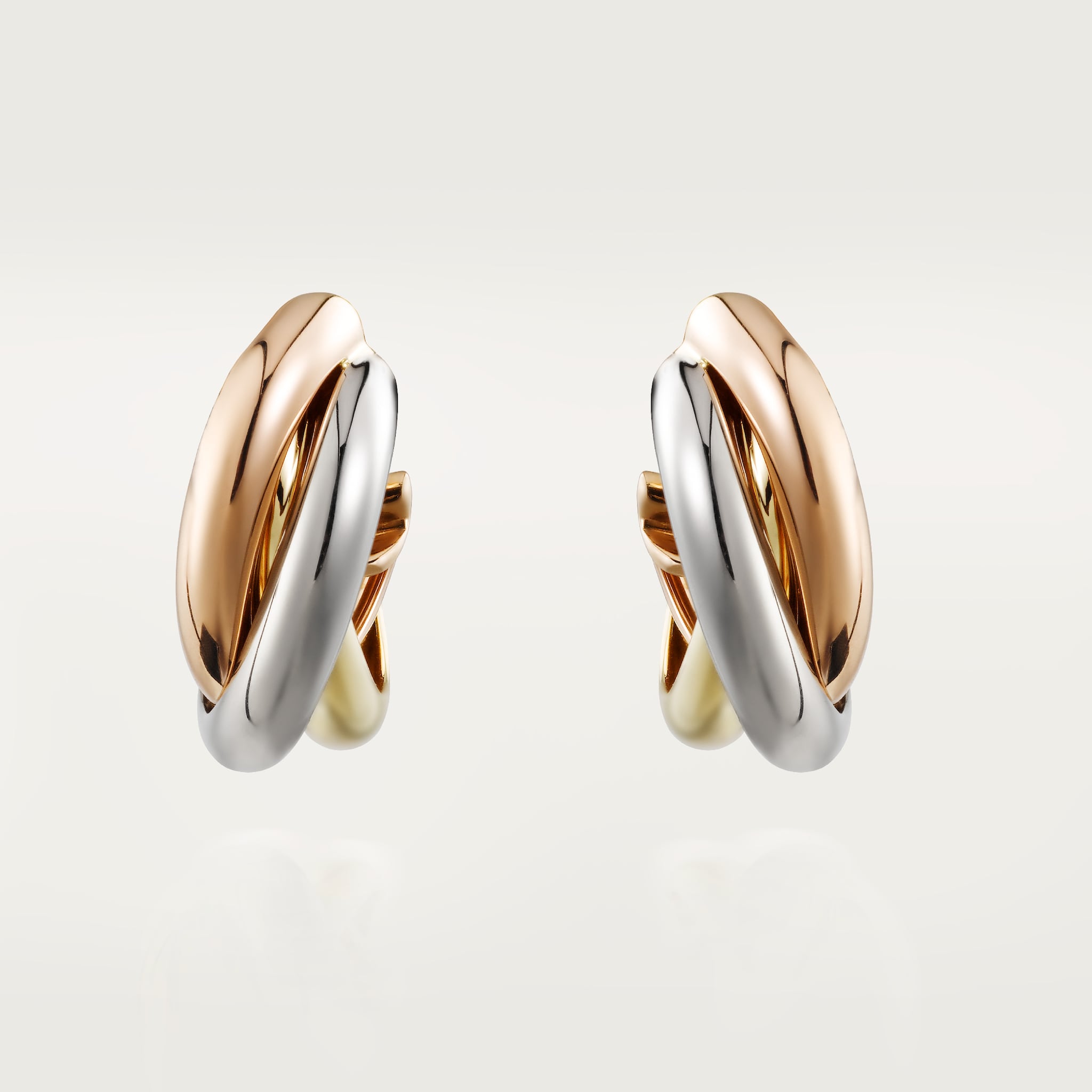 Trinity | Tri-Color Gold Earrings | Cartier®