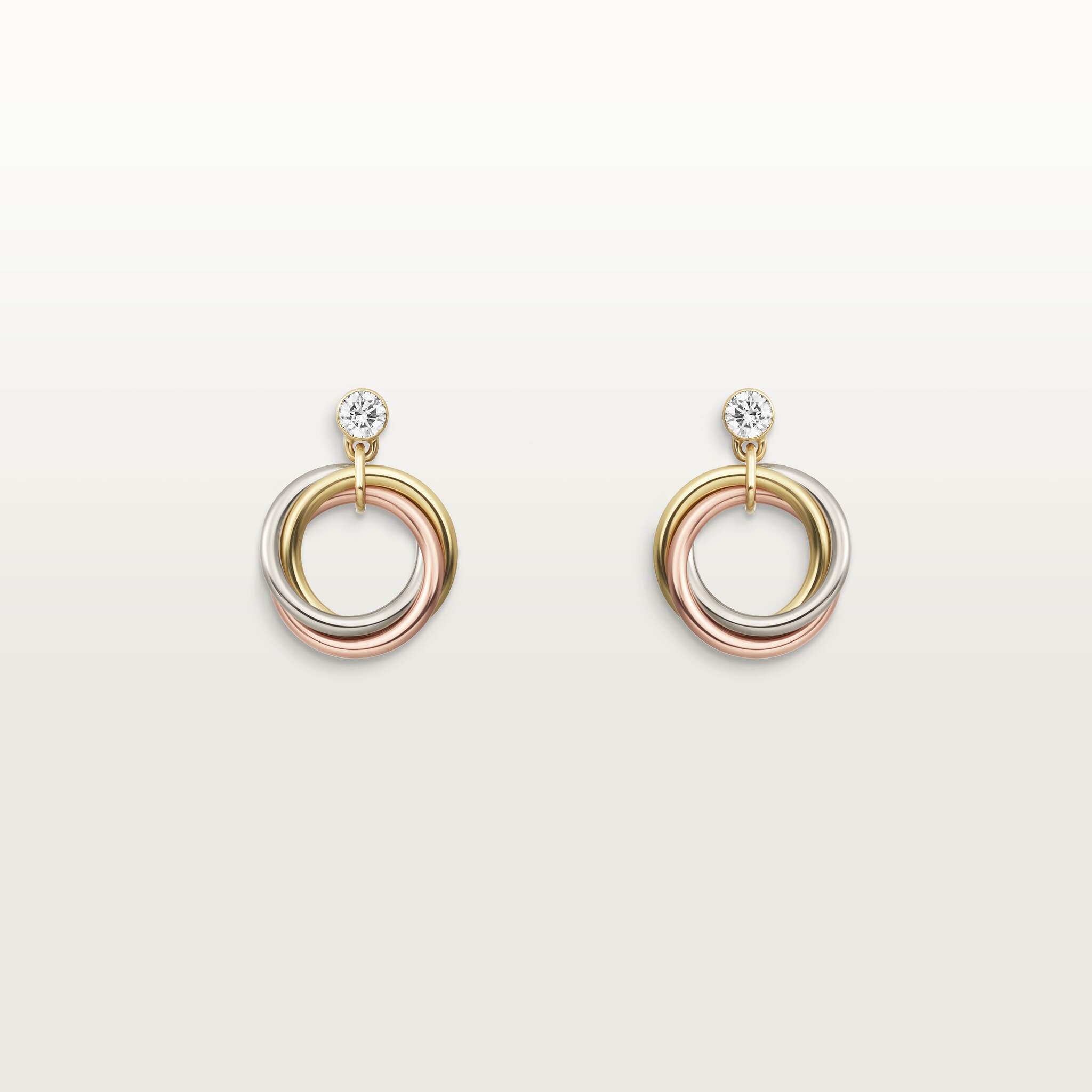 Trinity earrings, brilliant-cut diamonds
