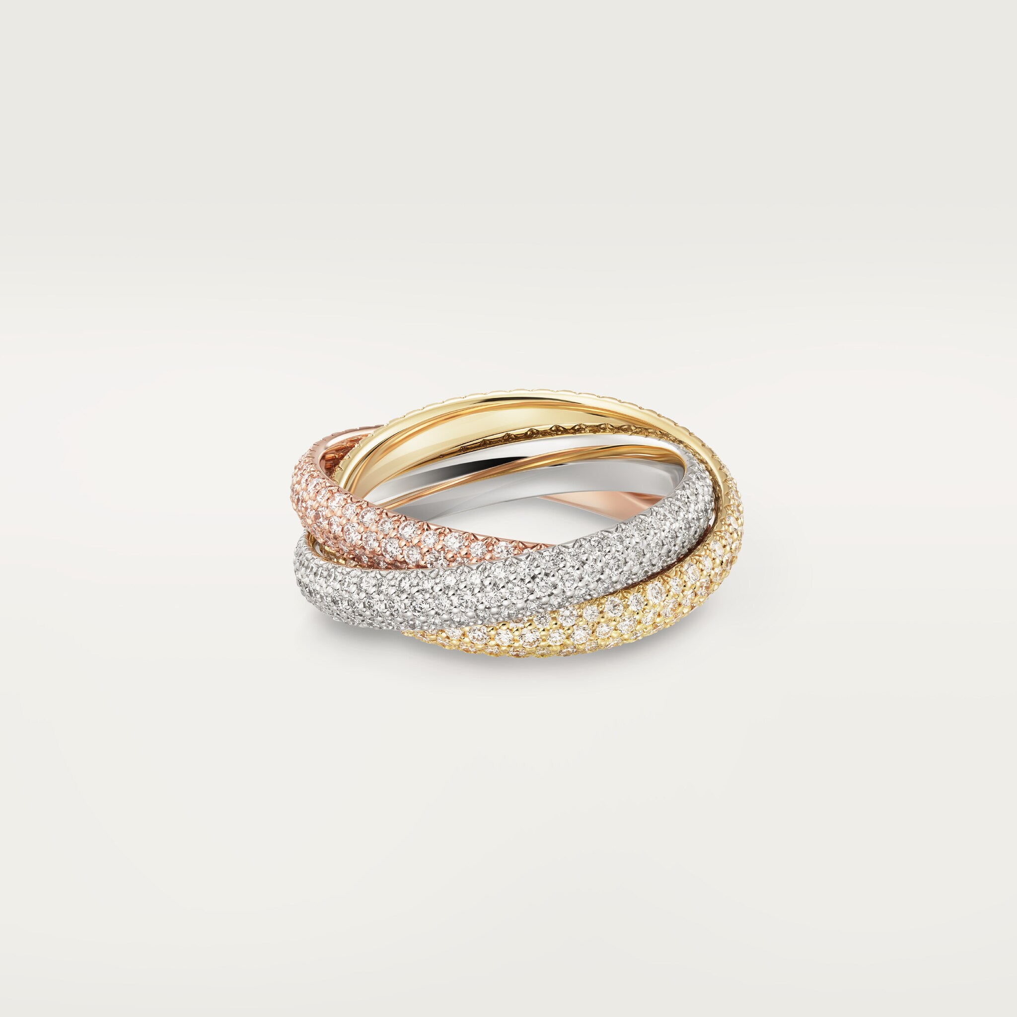 Trinity ring, classic model, paved
