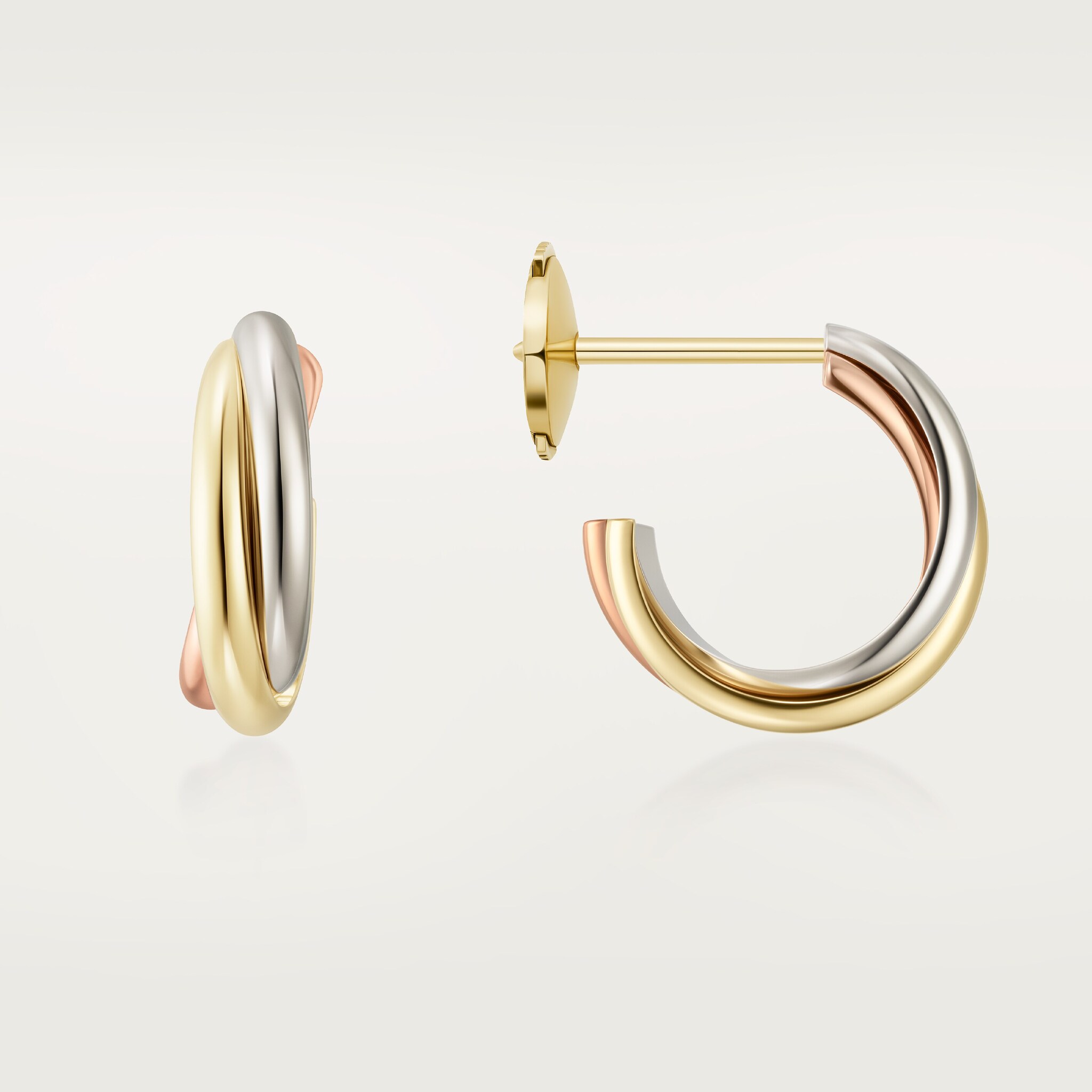 Trinity | Tri-Color Gold Earrings | Cartier®