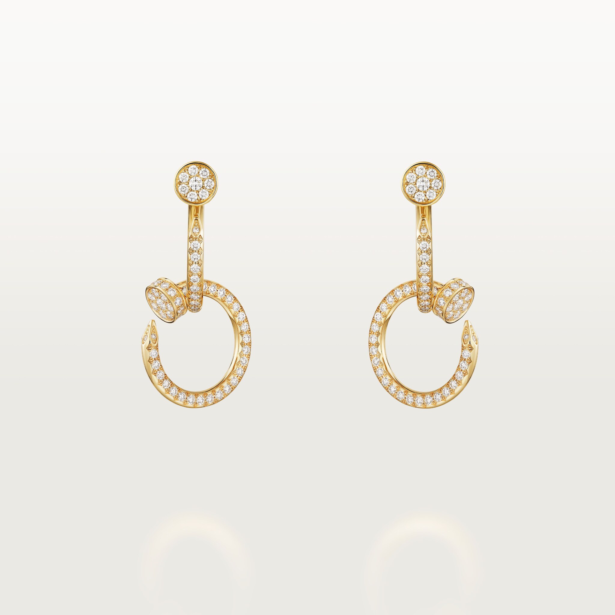Juste un Clou earrings, double, paved